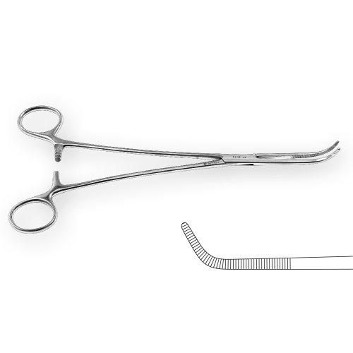 Pince clamp O'SHAUGNESSY fin 1/2 courbe 45° L:18cm