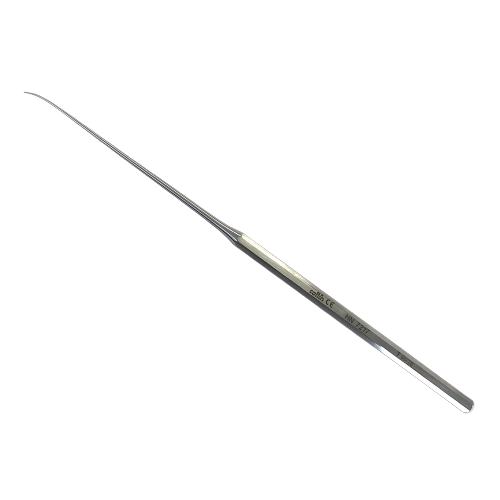 Micro pointe otologique manche droit extrémité mousse courbe 16cm